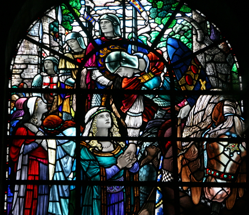 The stained glass of Tintagel, King Arthur’s Hall