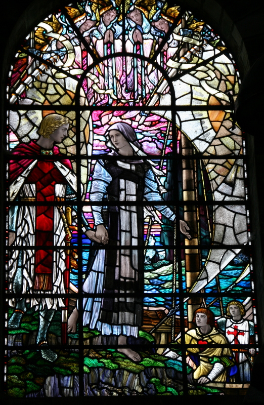 The stained glass of Tintagel, King Arthur’s Hall