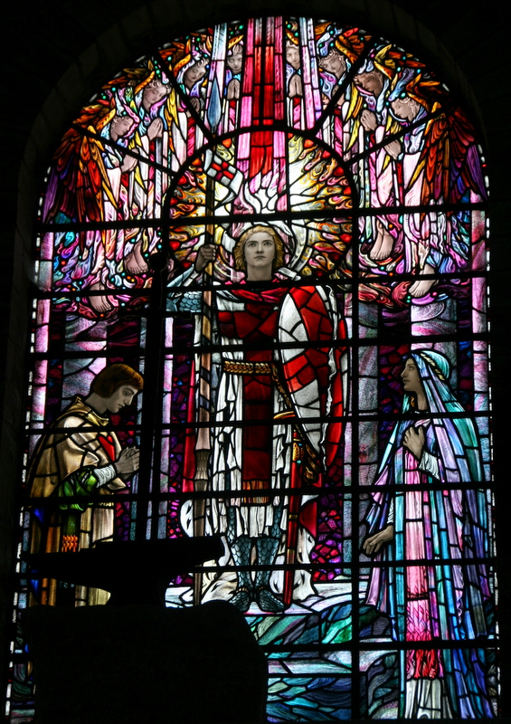 The stained glass of Tintagel, King Arthur’s Hall